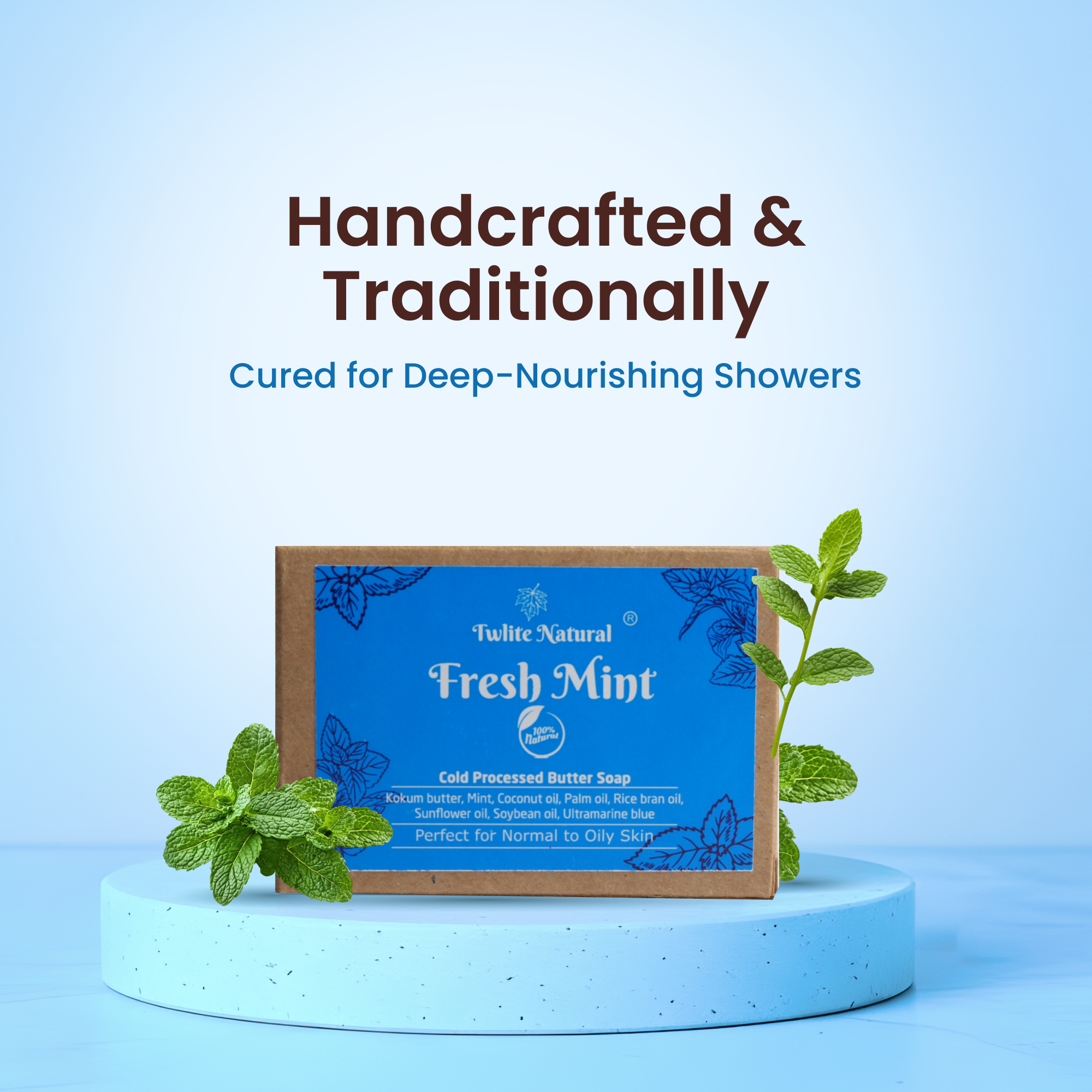 Fresh Mint Cold Processed Soap (125 G) – TWLITE NATURAL